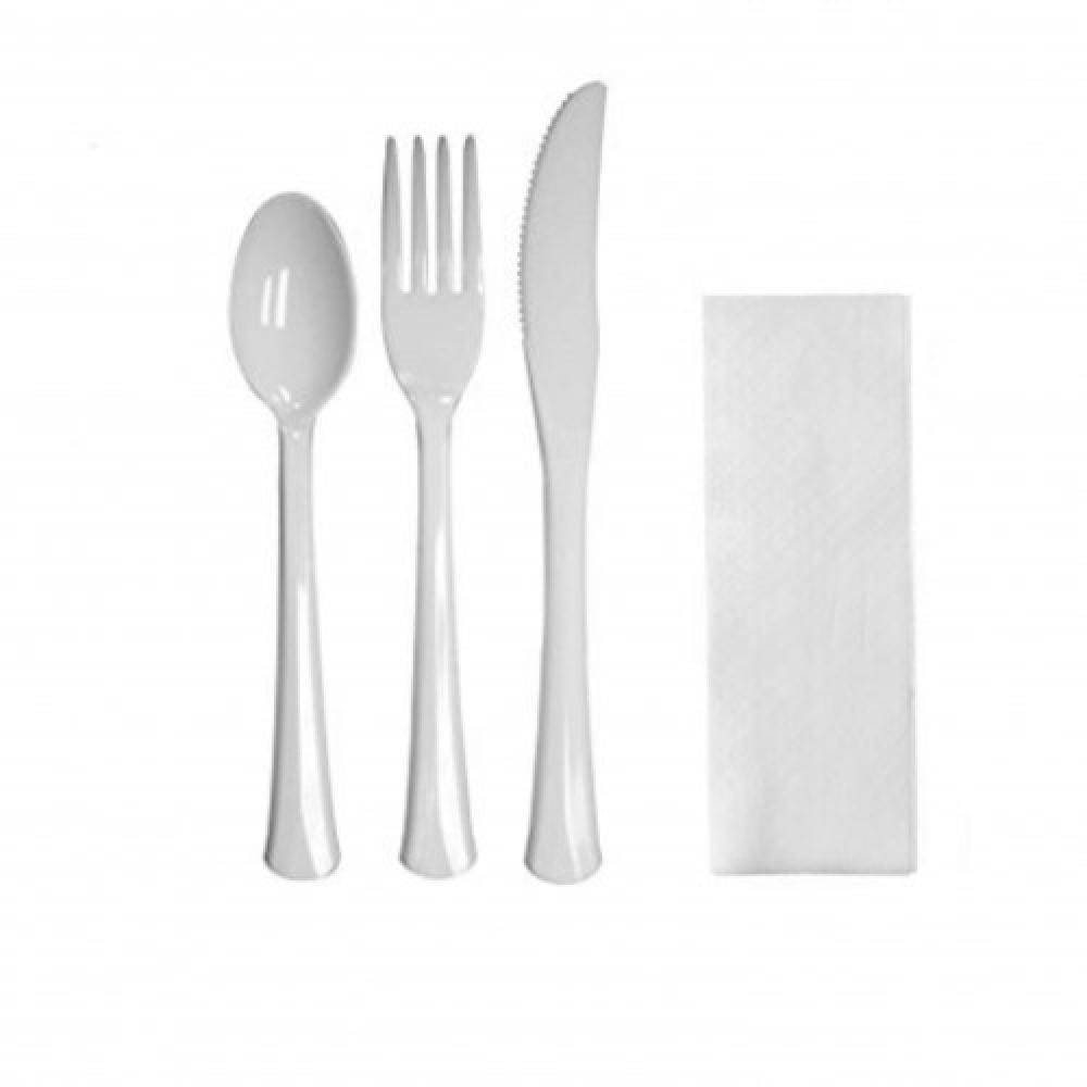 Set Tacamuri TRIS ALB Unica Folosinta, 400 bucati/cutie - Visolux